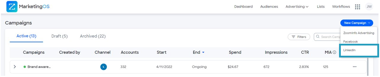 How to Create a New LinkedIn Campaign