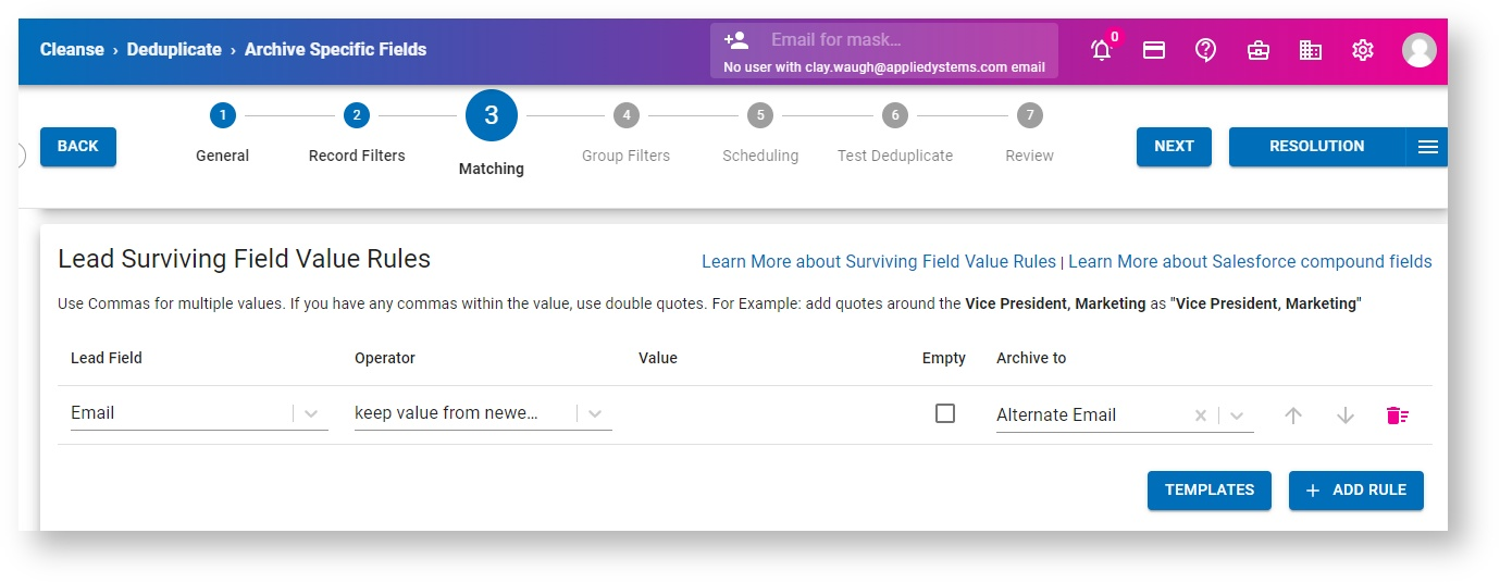 Overview of Salesforce Surviving Field Values Rules