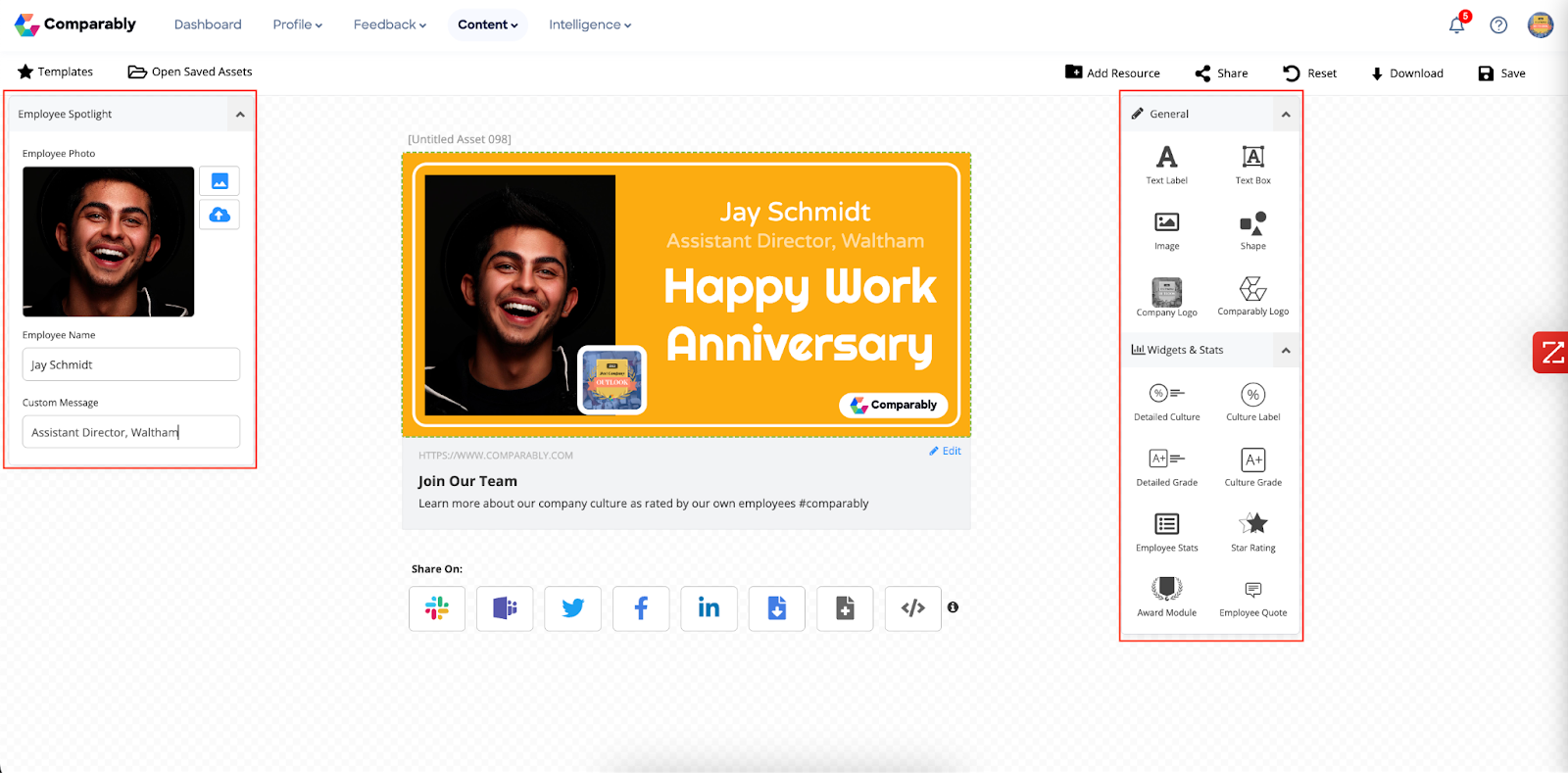 How to Create Employee Spotlights and Celebrations in Comparably
