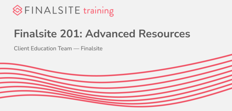 Finalsite Training
