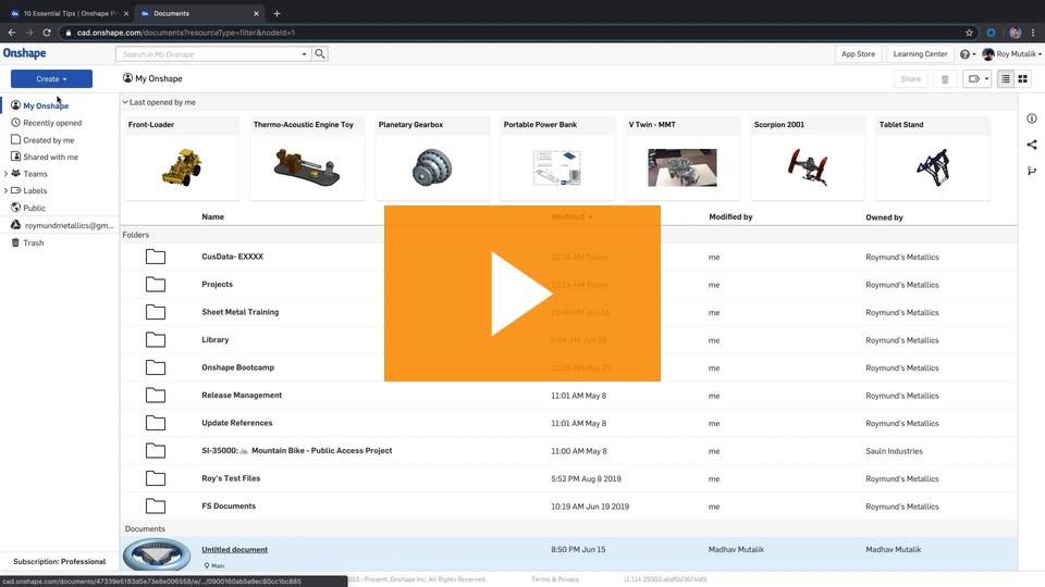 Onshape Learning Center